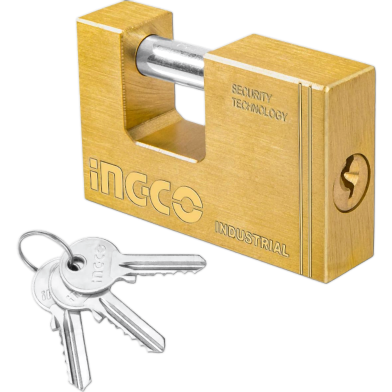 Ingco Heavy Duty Brass Block Padlock 90mm Brass Keys 3Pcs - DBBPL0902 : INGCO | Rokomari.com